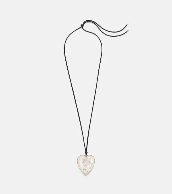 JENNIFER FISHER 14kt Gold-plated And Leather Necklace With Quartz - Black
