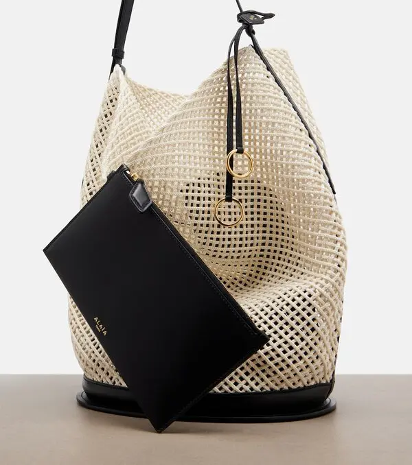 Alaïa Leather-trimmed Bucket Bag