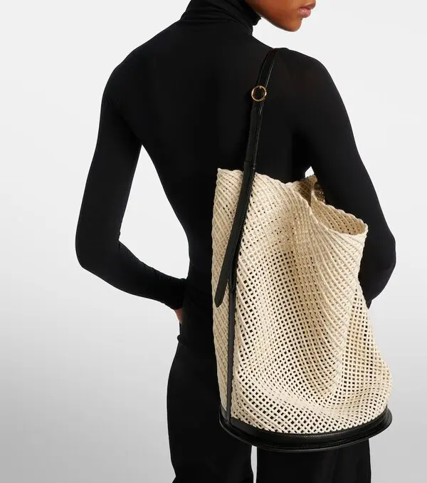 Alaïa Leather-trimmed Bucket Bag