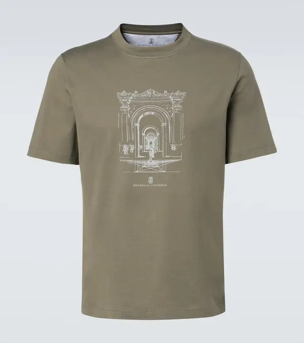 Brunello Cucinelli Printed Cotton Jersey T-shirt