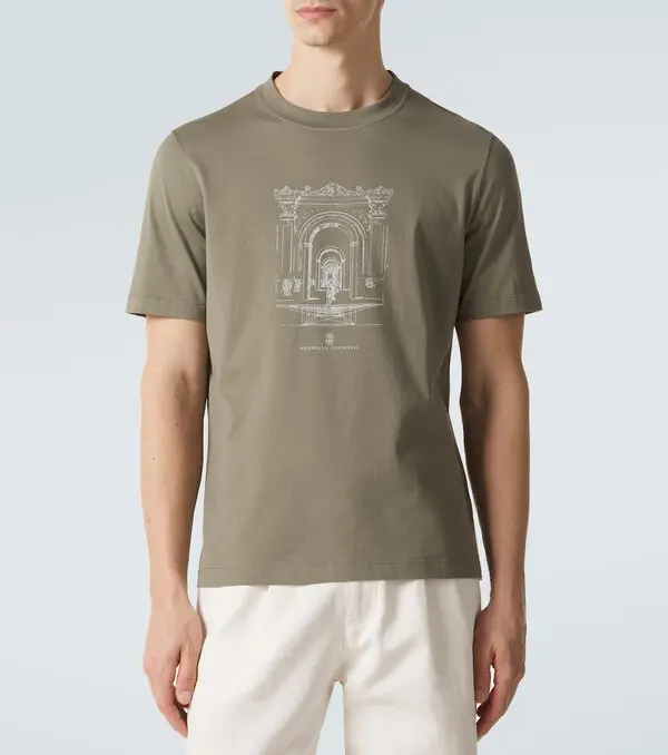 Brunello Cucinelli Printed Cotton Jersey T-shirt