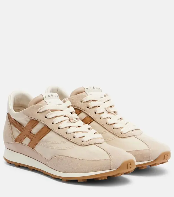 Hogan H699 Suede-trimmed Canvas Sneakers