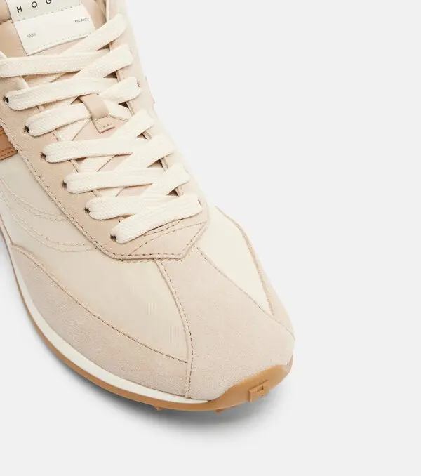 Hogan H699 Suede-trimmed Canvas Sneakers