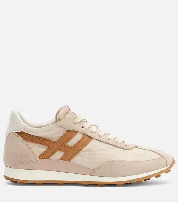 Hogan H699 Suede-trimmed Canvas Sneakers