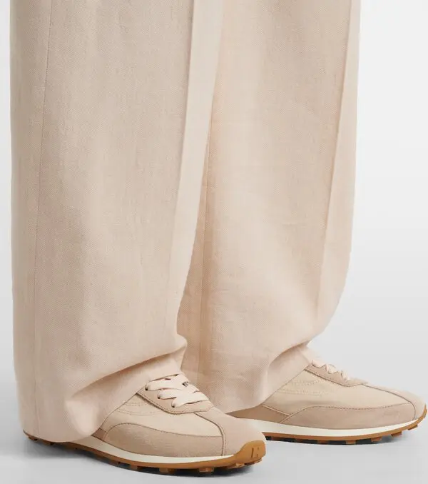 Hogan H699 Suede-trimmed Canvas Sneakers