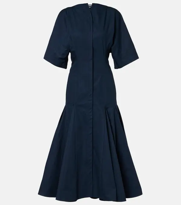 Jacquemus Moisson Cotton Poplin Midi Dress