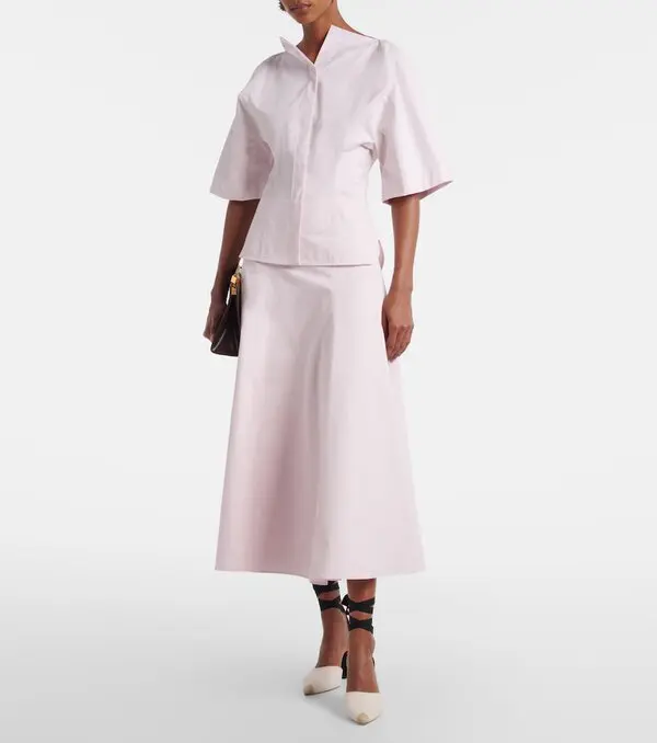 Jacquemus Triangle Cotton Poplin Midi Skirt