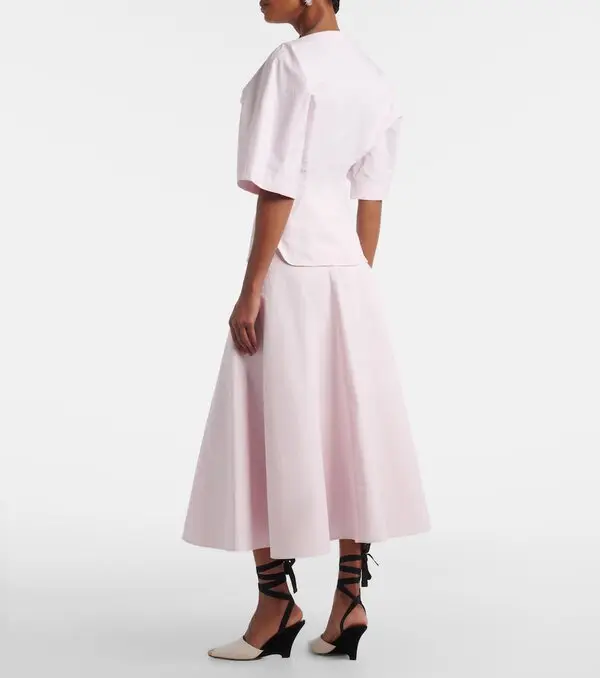 Jacquemus Triangle Cotton Poplin Midi Skirt