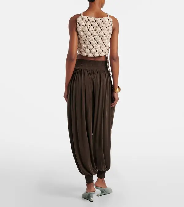 Balmain Shirred Jersey Balloon Trousers