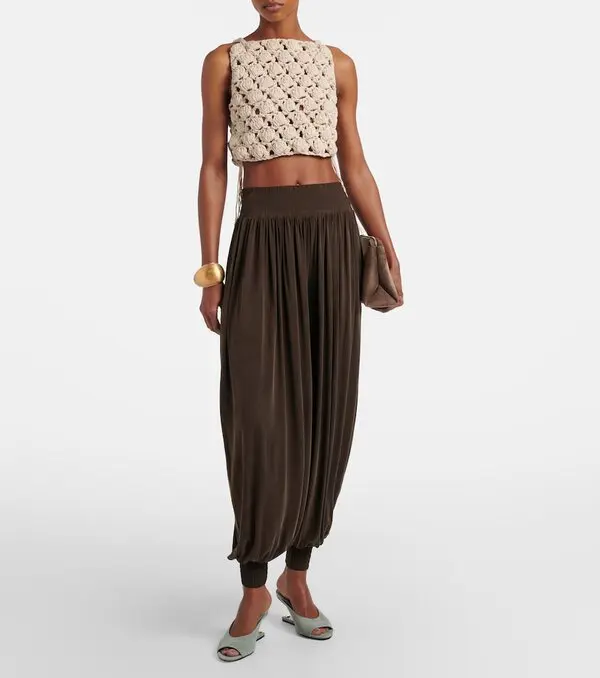 Balmain Shirred Jersey Balloon Trousers