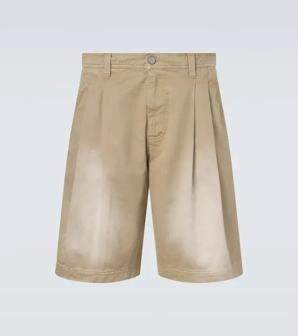 ERL Pleated Cotton-blend Bermuda Shorts