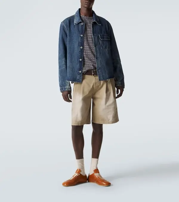 ERL Pleated Cotton-blend Bermuda Shorts