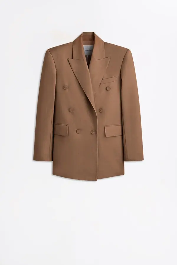 Scanlan Theodore Linen Double-breasted Jacket - Spice