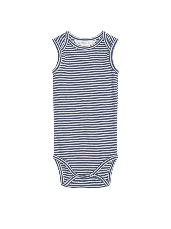SERENDIPITY ORGANICS Striped Baby Bodysuit
