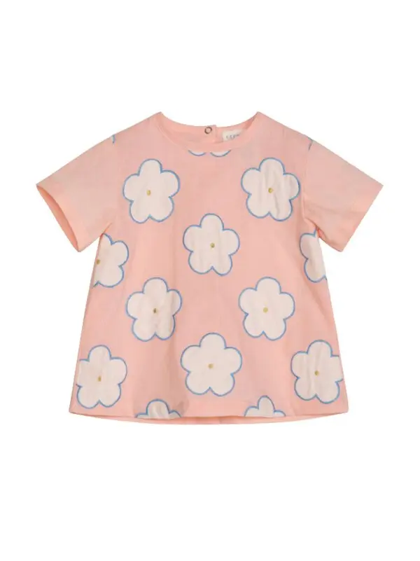 SERENDIPITY ORGANICS Embroidered Organic Cotton Top - Pink