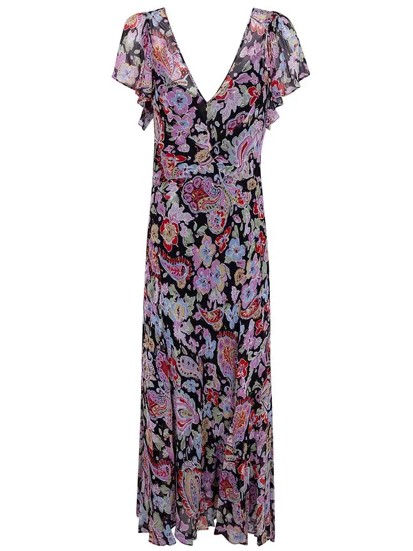 Rixo Bexley Dress In Cara Floral Black
