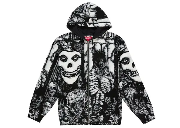 Supreme The Misfits Zip Up Hooded Sweater - Black