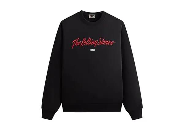 Kith X The Rolling Stones Monogram Tongue Nelson Crew - Black