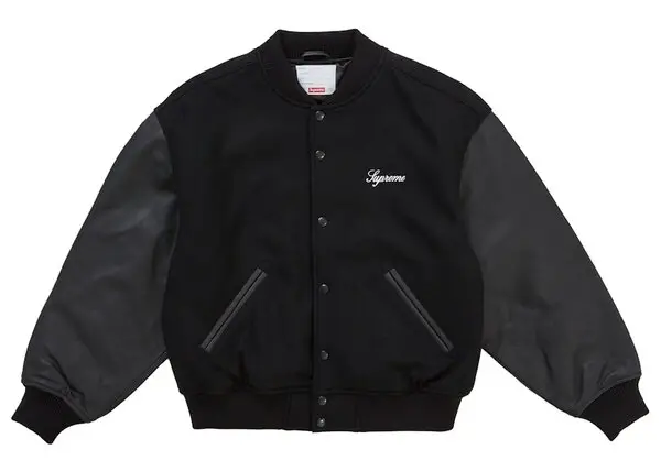 Supreme Cross Varsity Jacket - Black