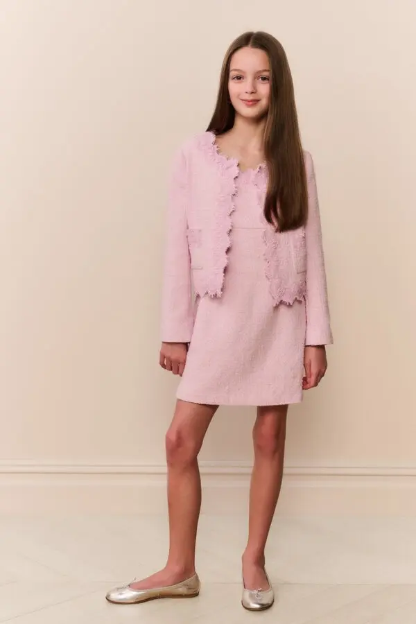LoveShackFancy Tween Lace Tweed Erina Jacket - Pink