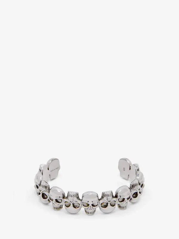 Alexander McQueen Multi-skull Cuff - Antique Silver-finish