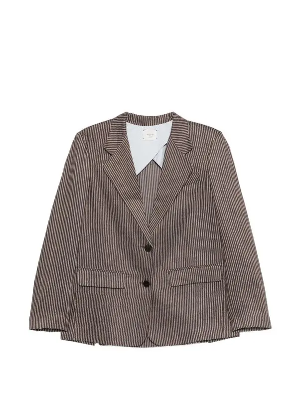 ALYSI Single-breasted Blazer Jacket - Brown