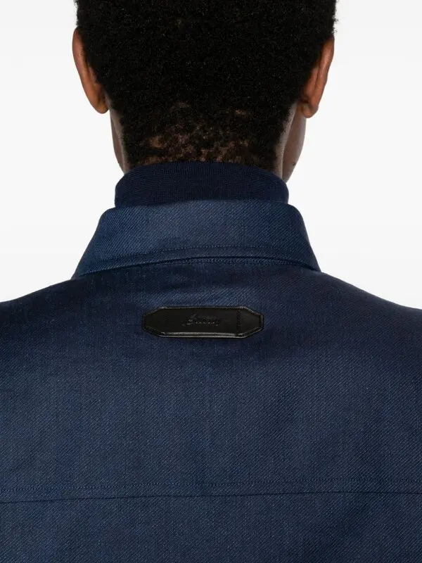 Brioni Linen And Wool Blouson Jacket - Blue