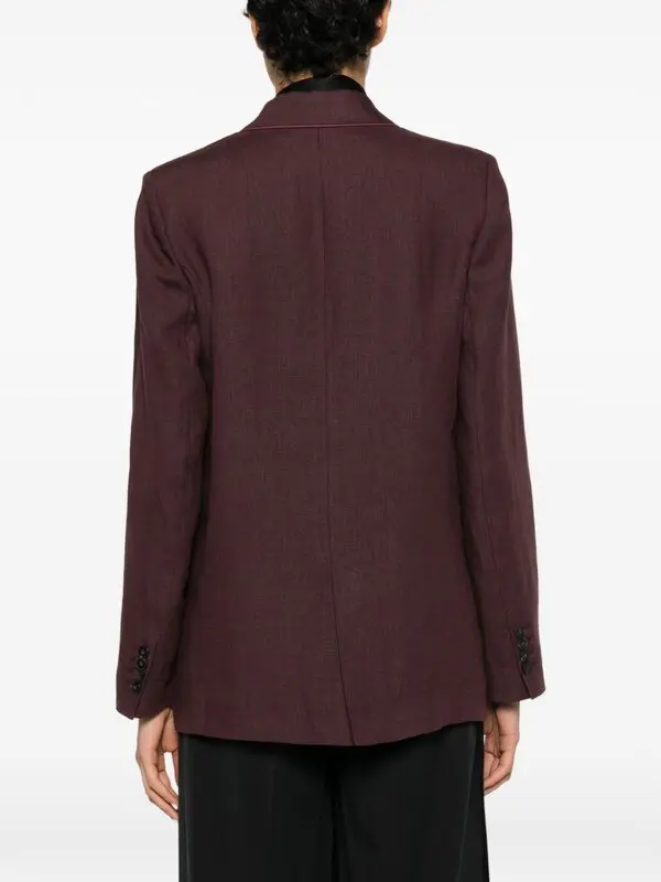 FORTE_FORTE Linen Single-breasted Jacket - Brown