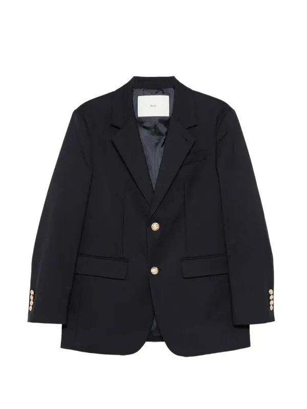 DUNST Wool Blend Single-breasted Blazer - Blue