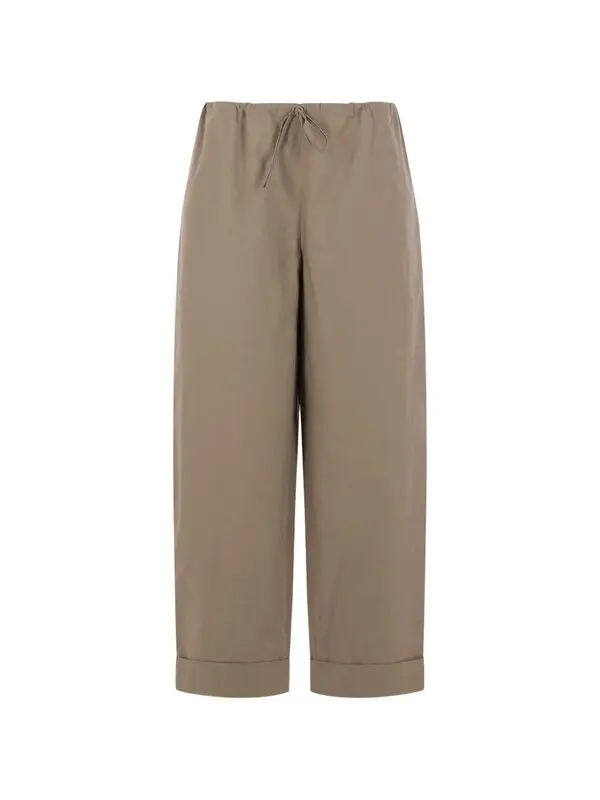 THE ROW Delano Cotton Trousers - Green