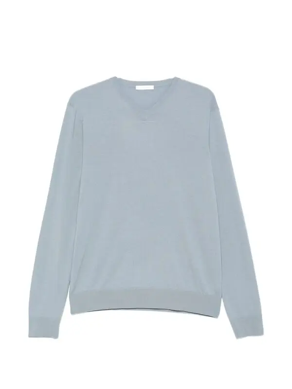 THE ROW Senna Wool V-necked Sweater - Sky Blue
