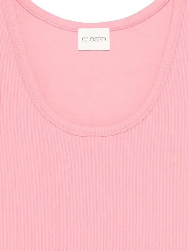 Closed Cotton Tank Top - Pink