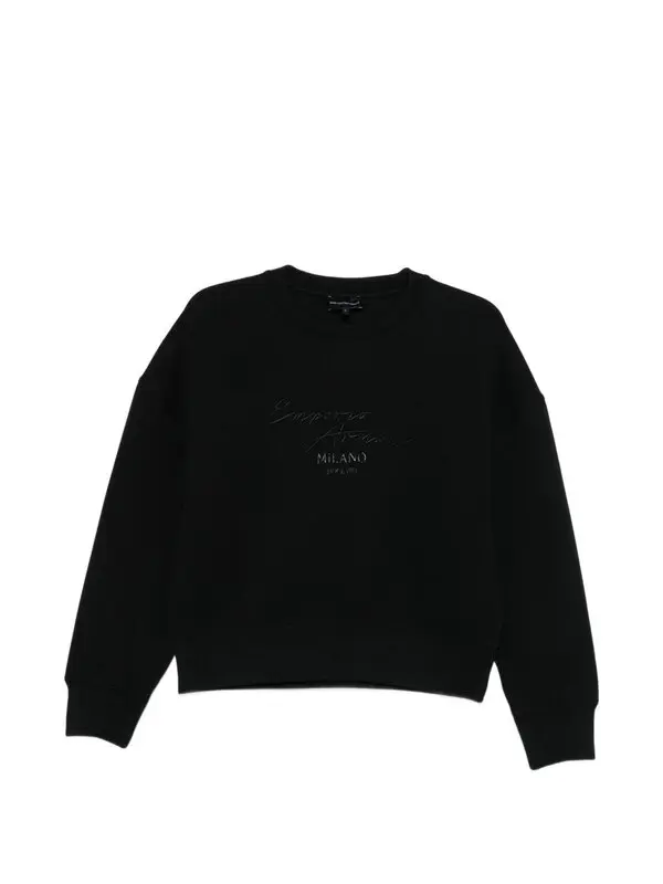 Emporio Armani Cotton Crewneck Sweatshirt - Black