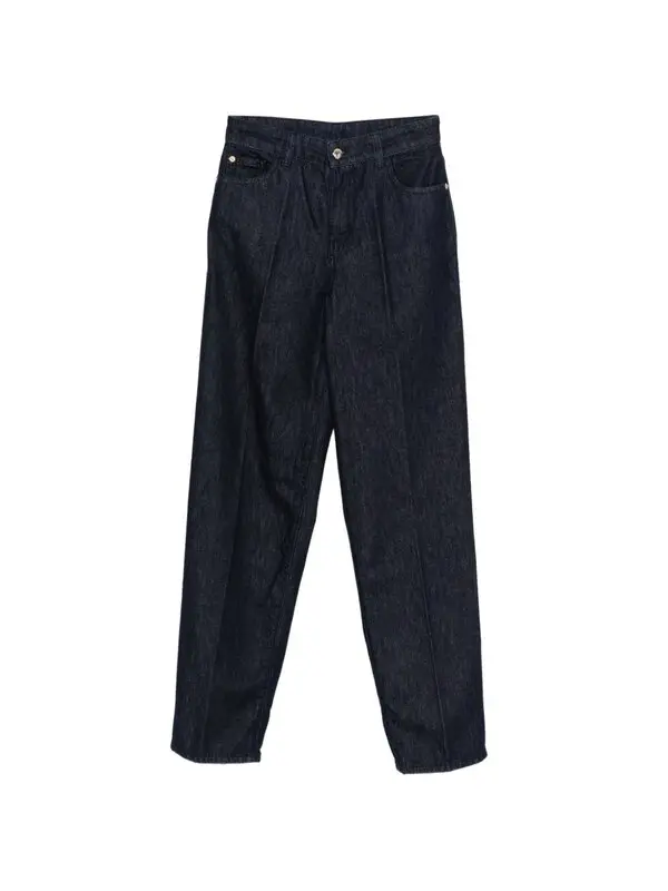 Emporio Armani Denim Cotton Pleated Jeans