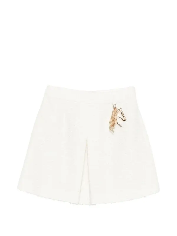 Emporio Armani Tweed Mini Skirt - White