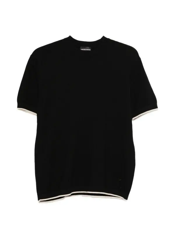 Emporio Armani Cotton Knitted T-shirt - Black