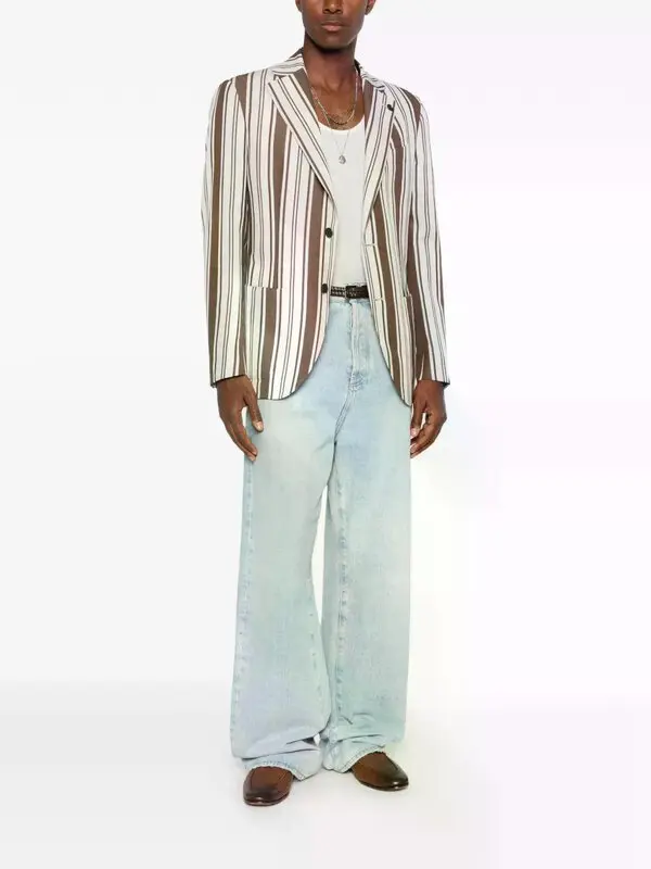 GABRIELE PASINI Striped Single-breasted Blazer