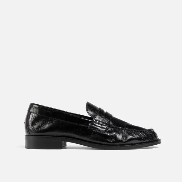 DUKE + DEXTER Cb Ruched Loafer - Black