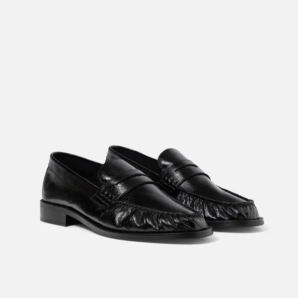 DUKE + DEXTER Cb Ruched Loafer - Black