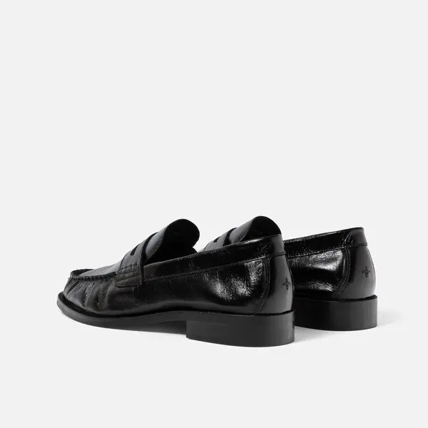 DUKE + DEXTER Cb Ruched Loafer - Black