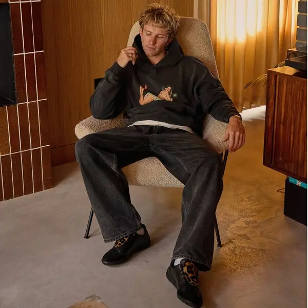 DUKE + DEXTER Printed Washed Hoodie