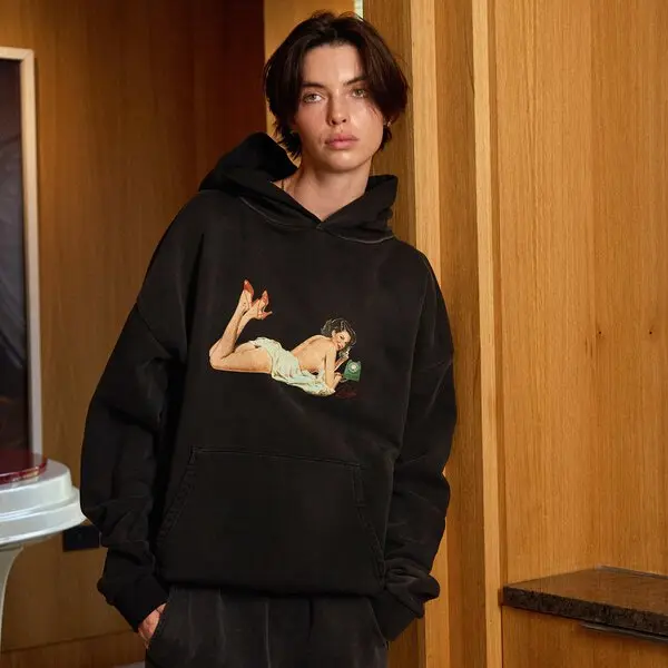 DUKE + DEXTER Printed Washed Hoodie