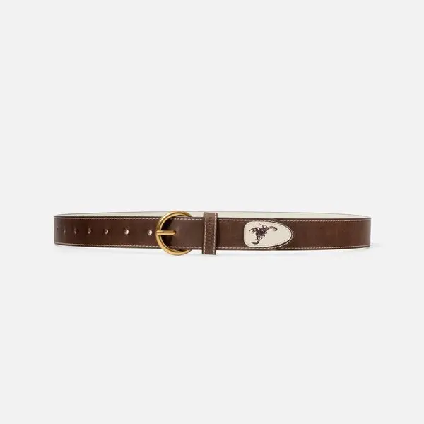 DUKE + DEXTER Ellis Leather Belt - Chestnut Scorpion