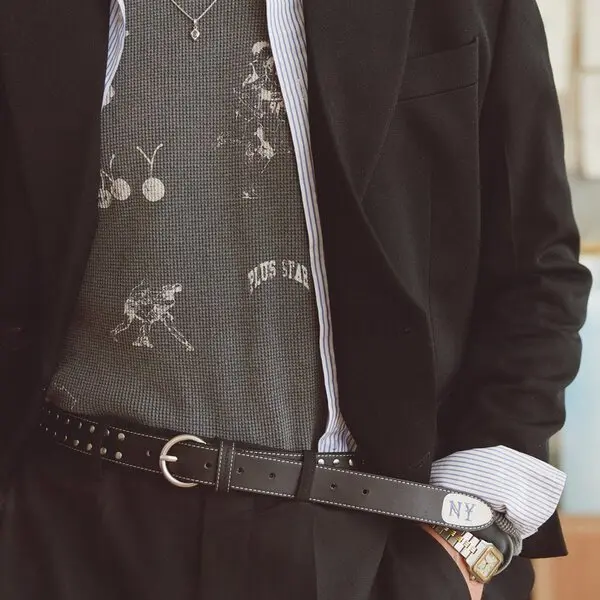 DUKE + DEXTER Ellis Ny Belt - Silver Studded