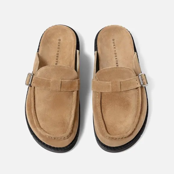 DUKE + DEXTER Winston Suede Mules - Mocha