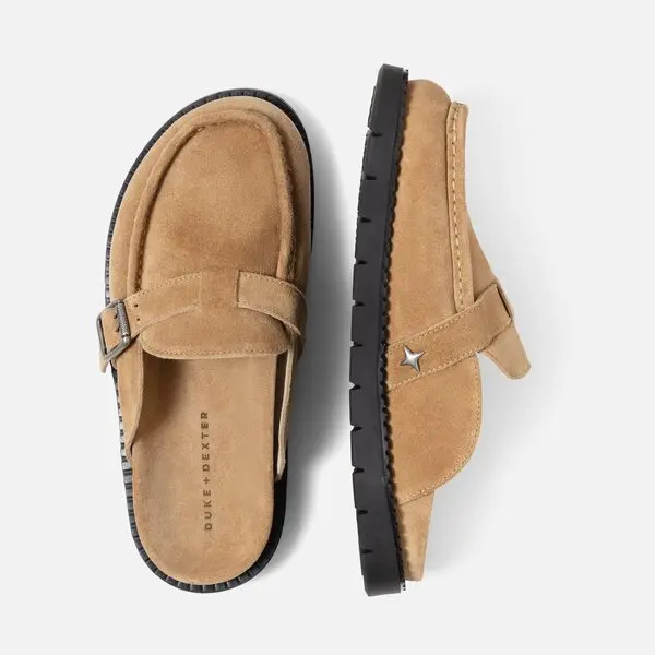 DUKE + DEXTER Winston Suede Mules - Mocha