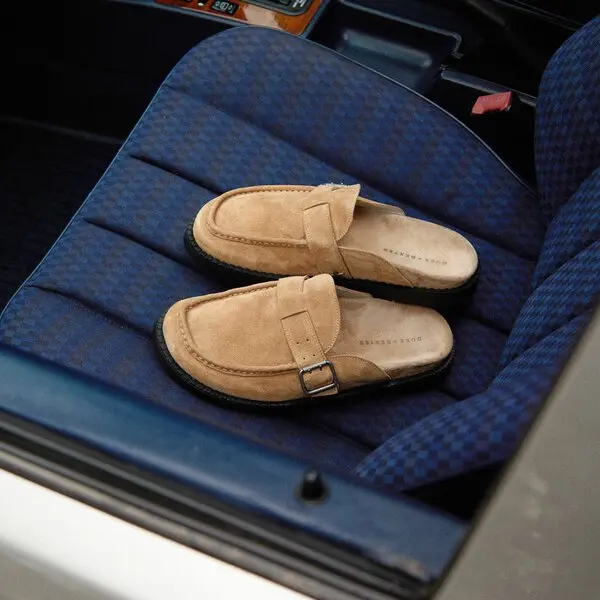 DUKE + DEXTER Winston Suede Mules - Mocha