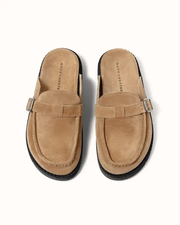 DUKE + DEXTER Winston Suede Mules - Mocha
