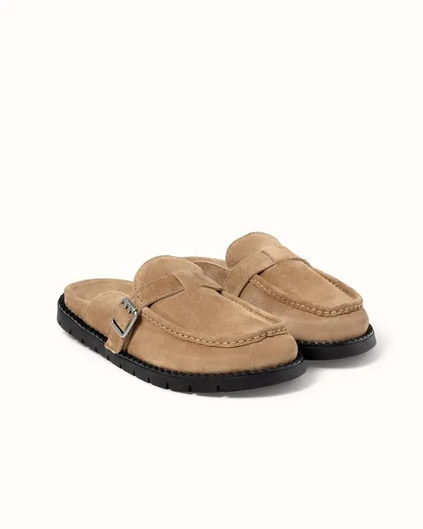 DUKE + DEXTER Winston Suede Mules - Mocha