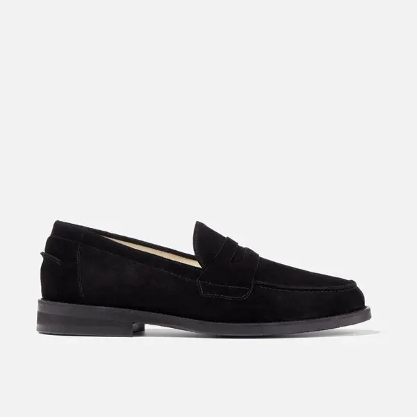 DUKE + DEXTER Wilde Penny Loafer - Black Suede